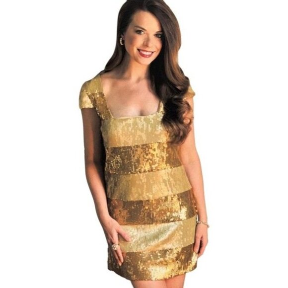Corey Lynn Calter | Dresses | Corey Lynn Calter Anthropologie Gold ...